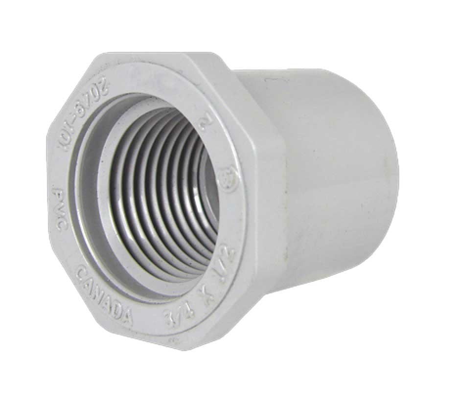 3/4"X1/2" PVC CONDUIT THREADED REDUCER BUSHING SPIGOT x FPT | Zion ...