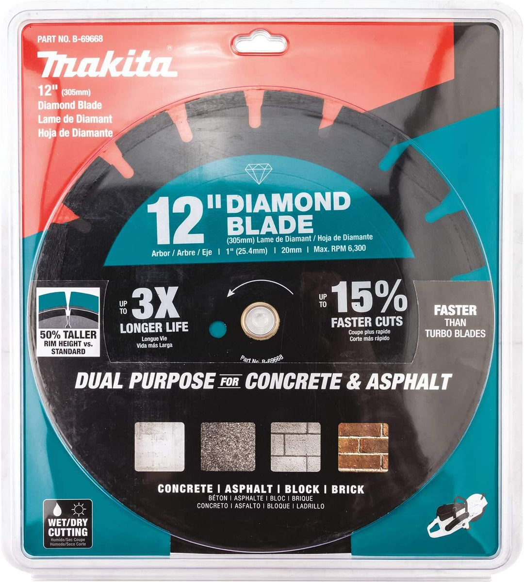 MAKITA 12" DIAMOND BLADE DUAL PURPOSE FOR CONCRETE AND ASPHALT | Zion ...